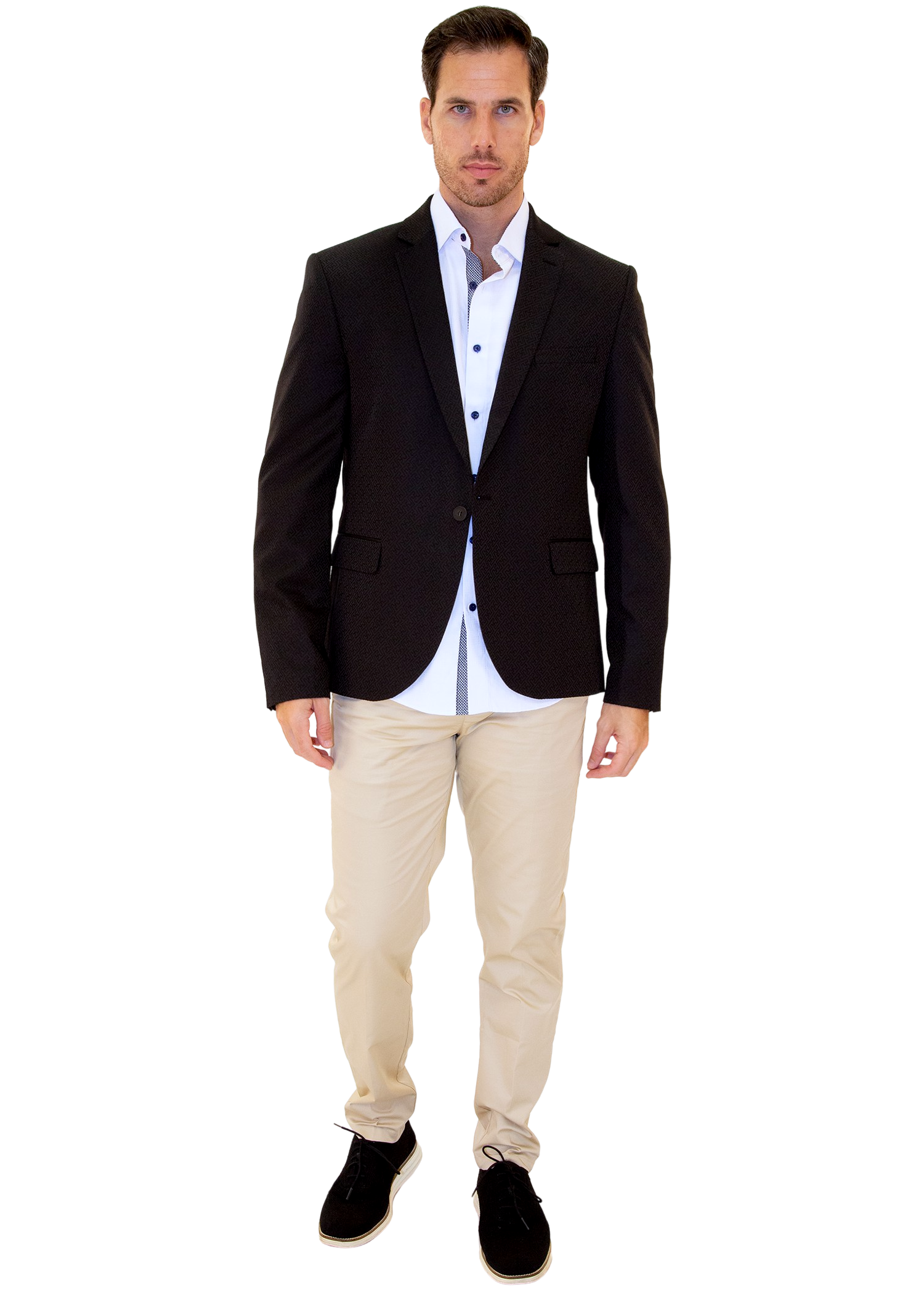 Maze Microprint Texture Evening Blazer Black– BESPOKE MODA